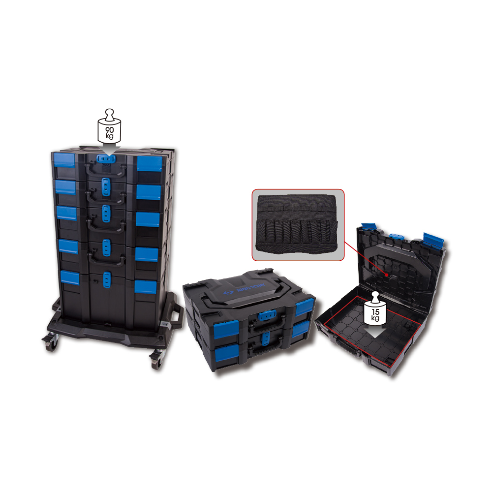 Support à roulettes pour coffret empilable modulable (655 x 490 x 170 mm)